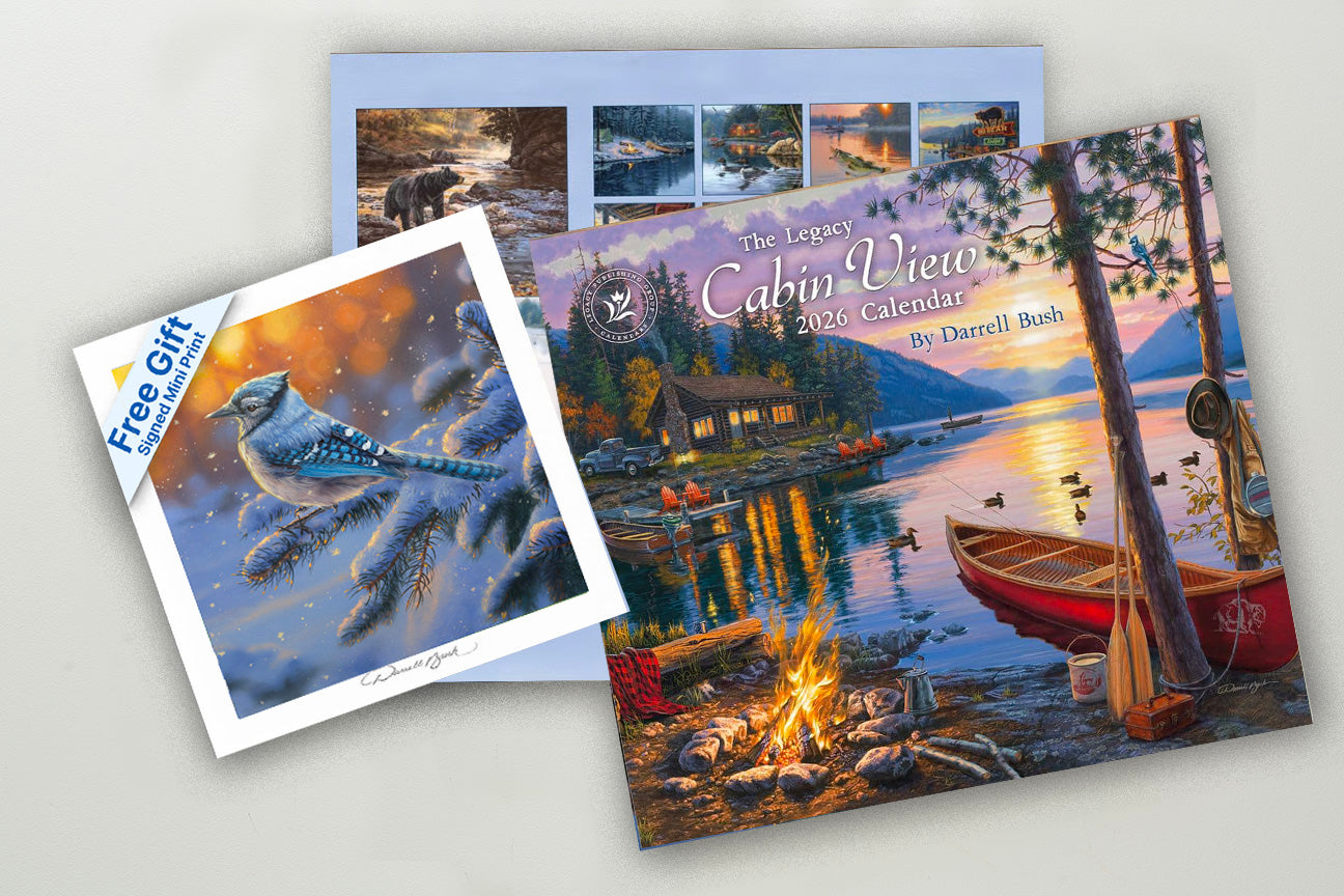2026 Cabin View Calendar 13.5x24 (Copy) – Darrell Bush Art